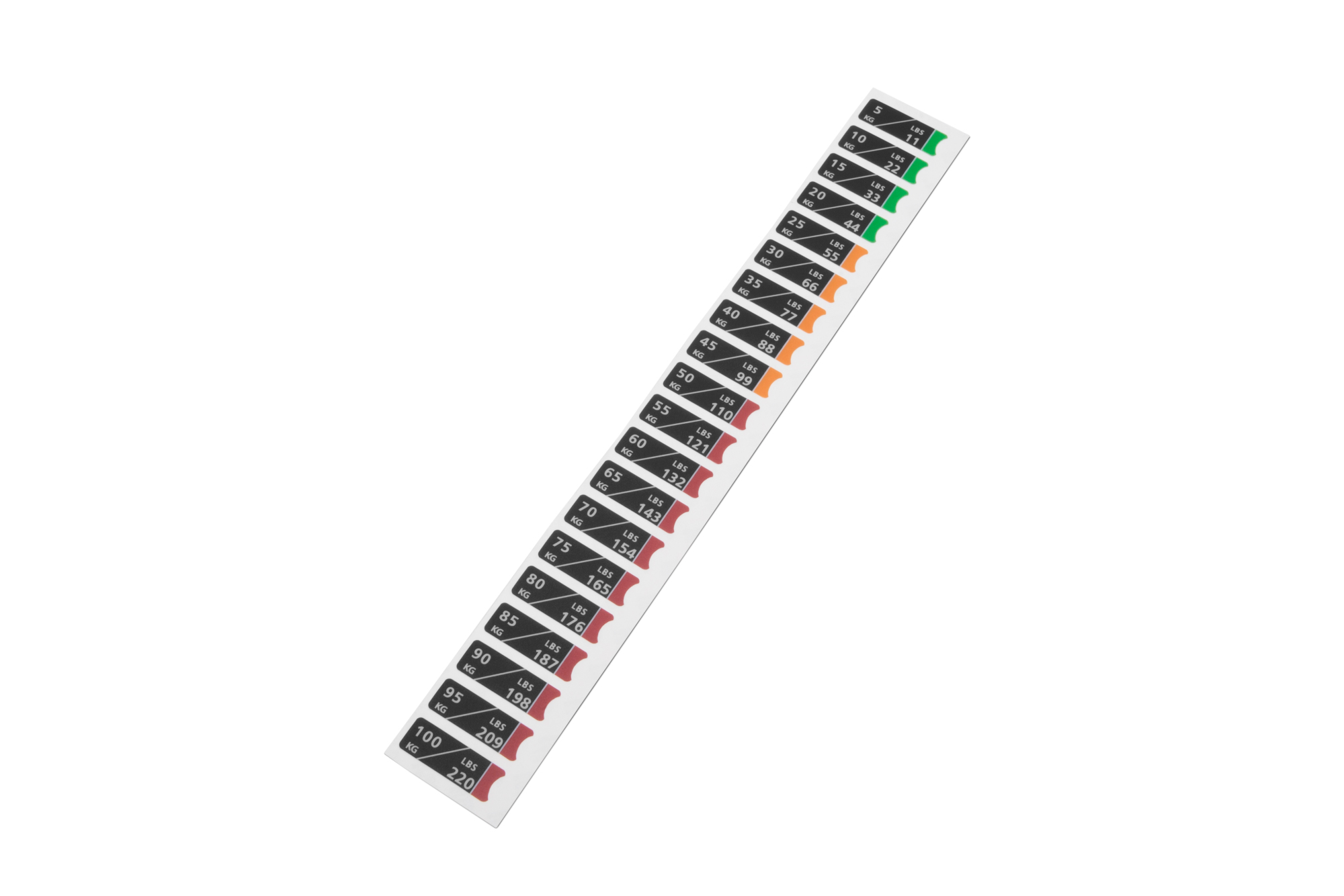 Newton Fitness BLK Weights Stickers 5 to 100 kg - Helisports