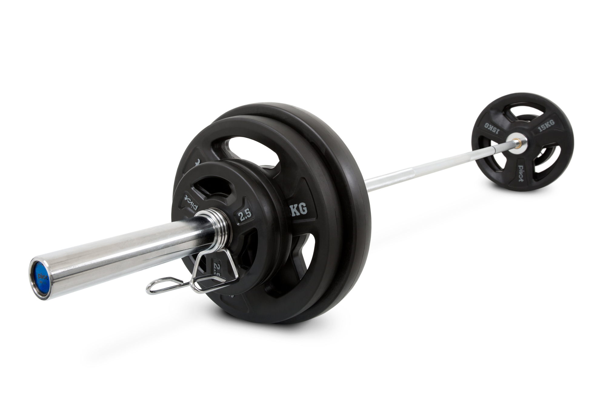 Pivot Fitness PVT-80 Pro Training Olympic Plate Set - Chrome Bar ...