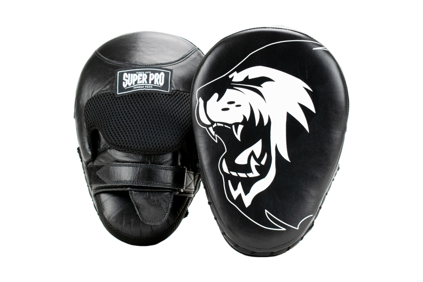Super Pro Combat Gear Leather Curved Punch Mitts - Helisports